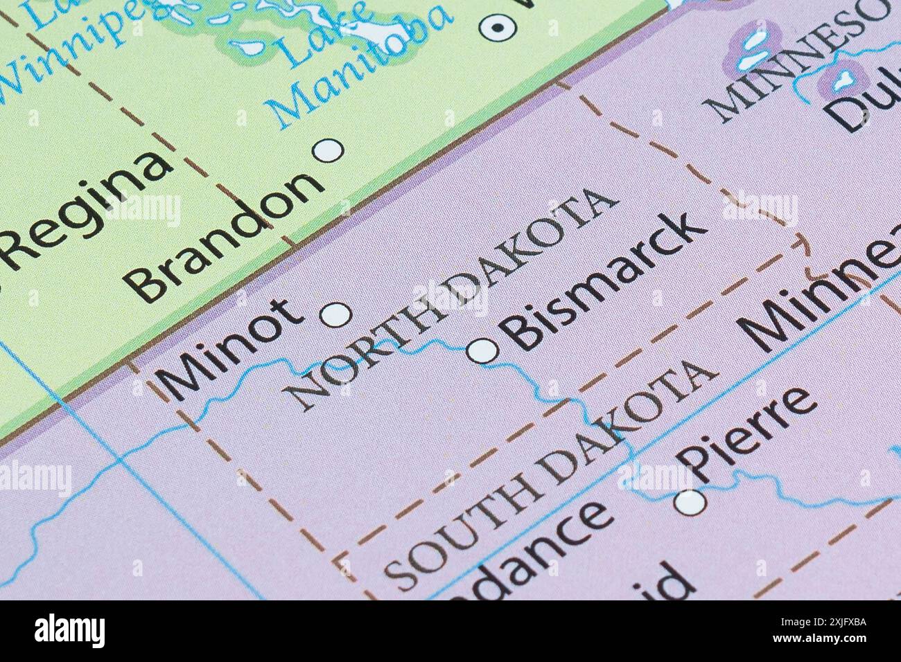 Macro photography of North Dakota state of United States of america ...