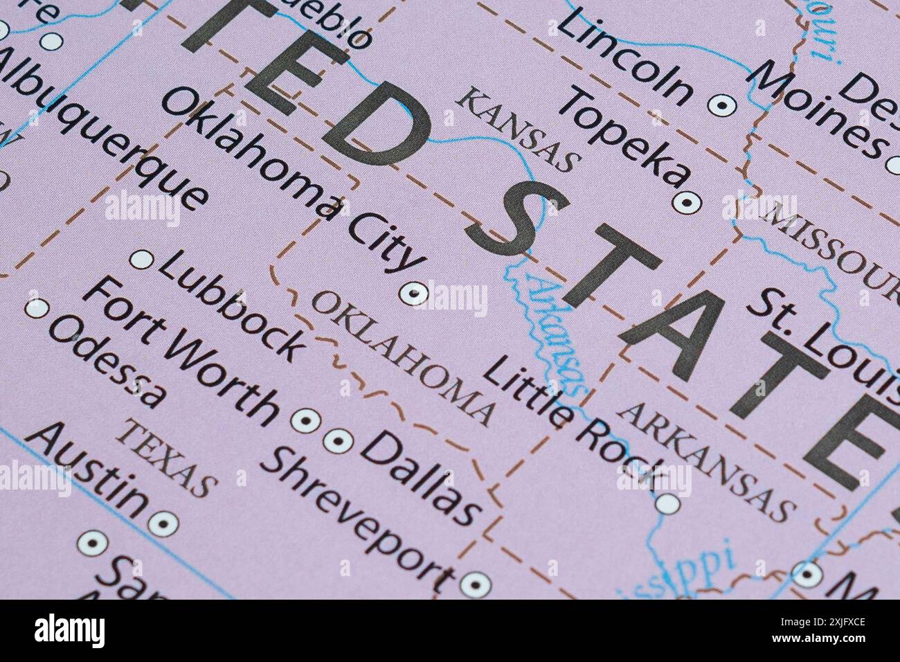 Macro photography of Oklahoma state of United States of america ...