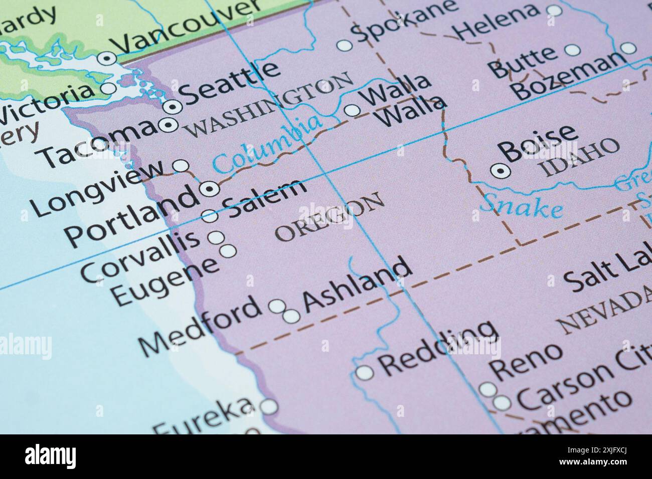 Macro photography of Oregon state of United States of america political ...