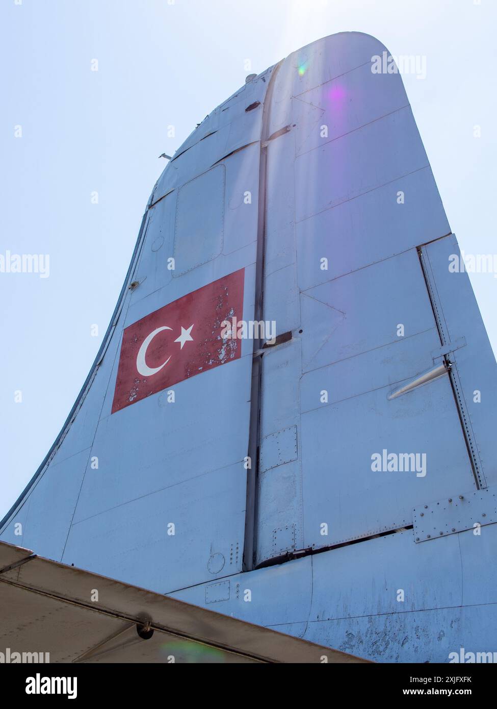 Turkish flag on the plane wing Stock Photo - Alamy