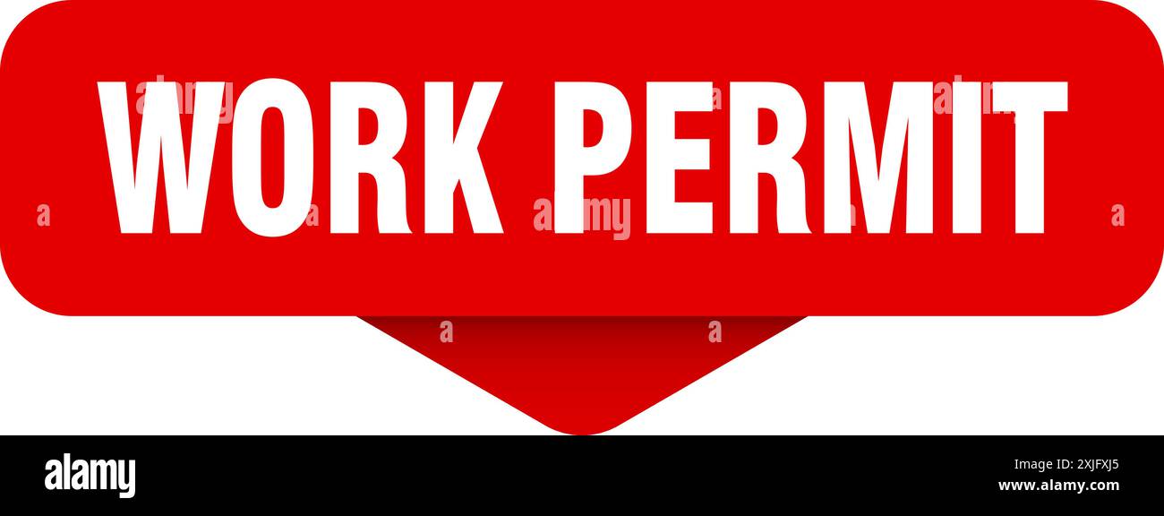 work permit sticker. work permit sign on transparent background ...