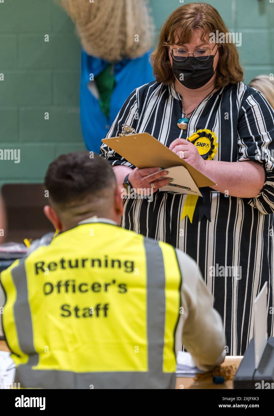 Lyn Jardine, SNP candidate at General Election 2024 count for Lothian ...
