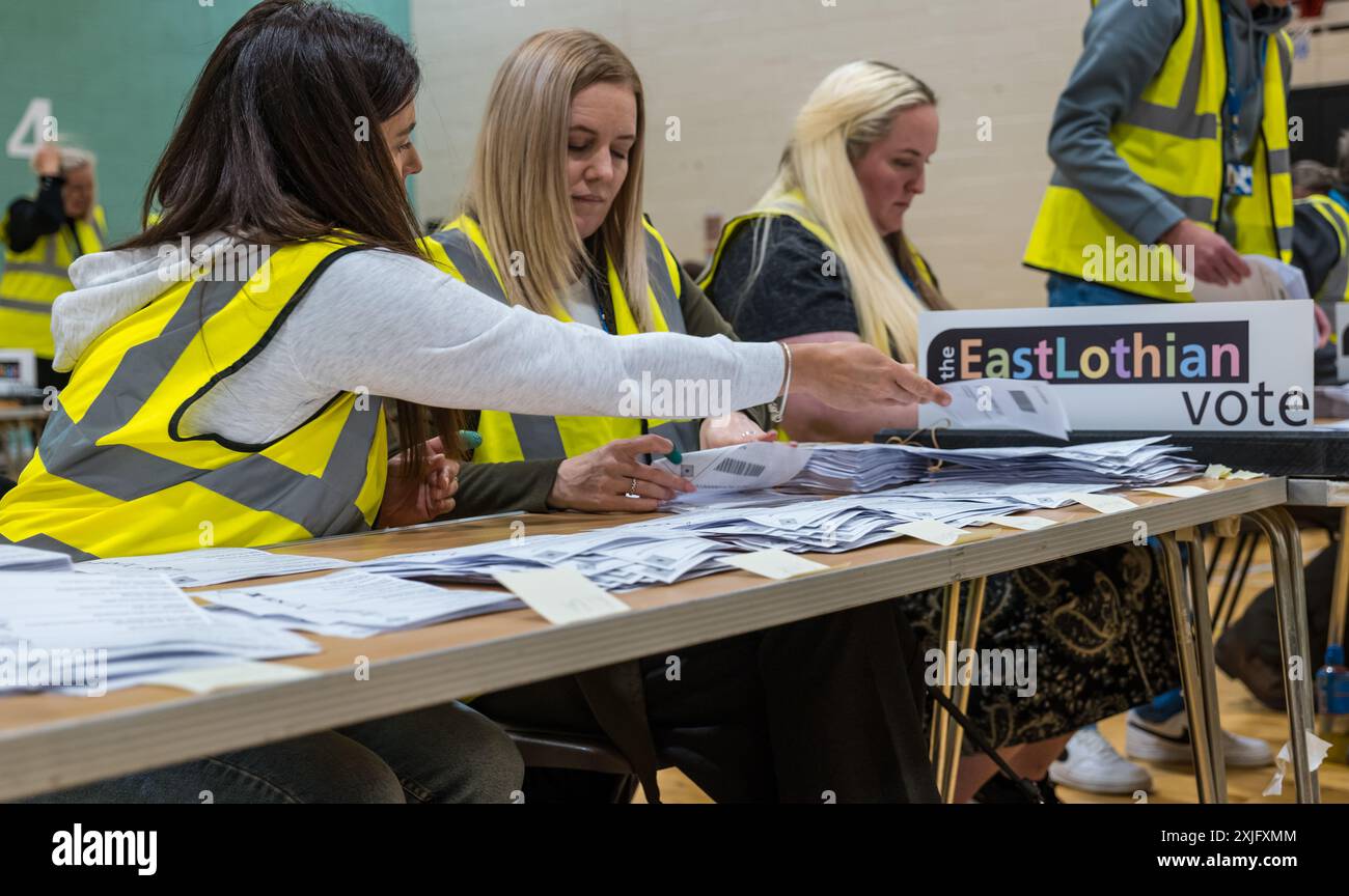 Returning officer staff sort ballot papers at General Election 2024 ...