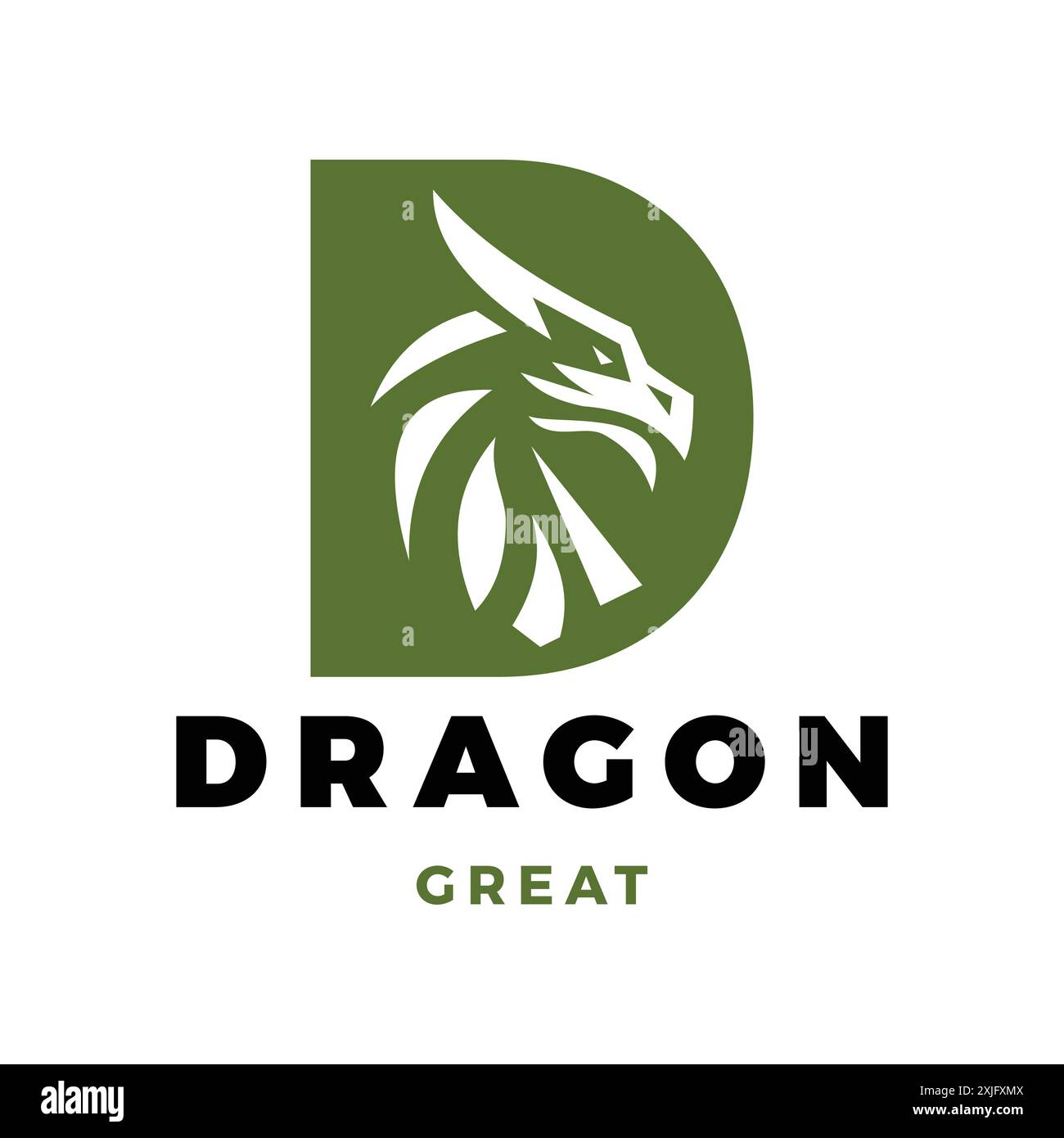Initial Letter D Dragon Icon Logo Design Template Stock Vector Image ...