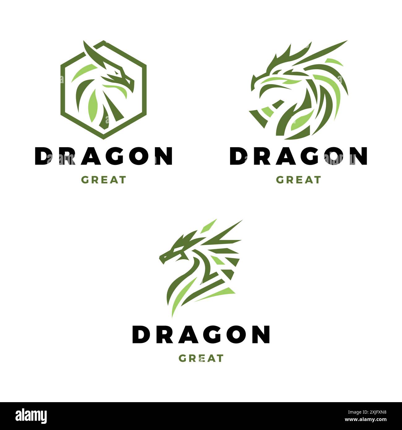 Set of Dragon Icon Logo Design Template Stock Vector Image & Art - Alamy