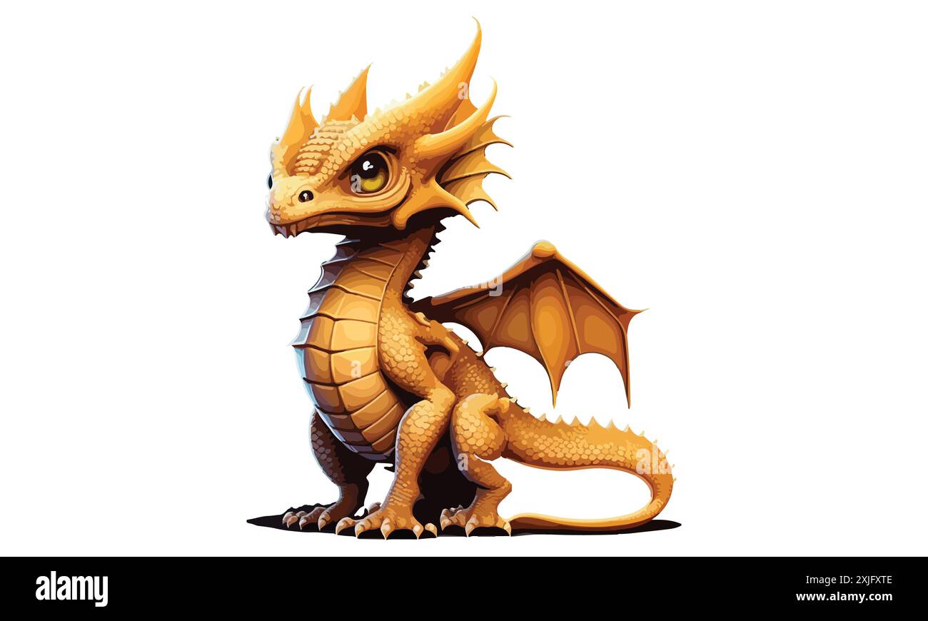Cartoon Dragon Vector Illustration Stock Vector Image & Art - Alamy