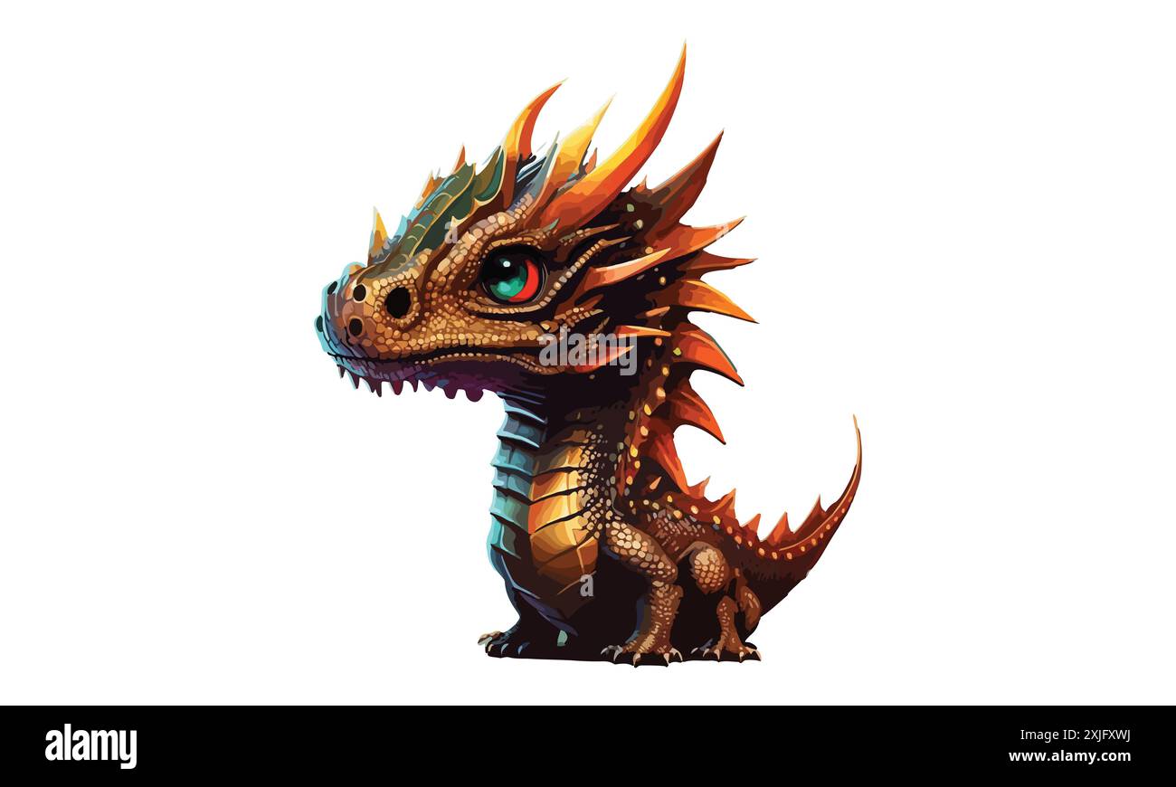 Cartoon Dragon Vector Illustration Stock Vector Image & Art - Alamy