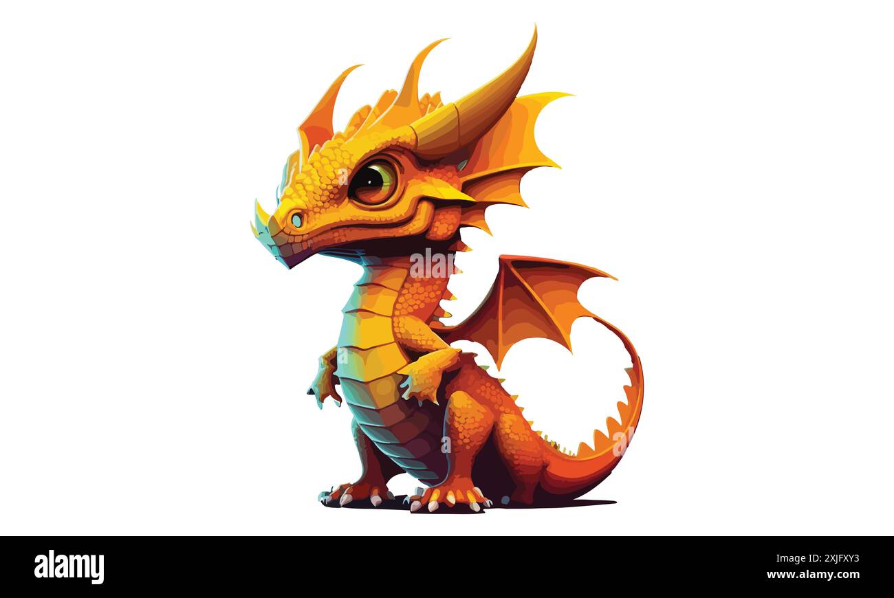 Cartoon Dragon Vector Illustration Stock Vector Image & Art - Alamy