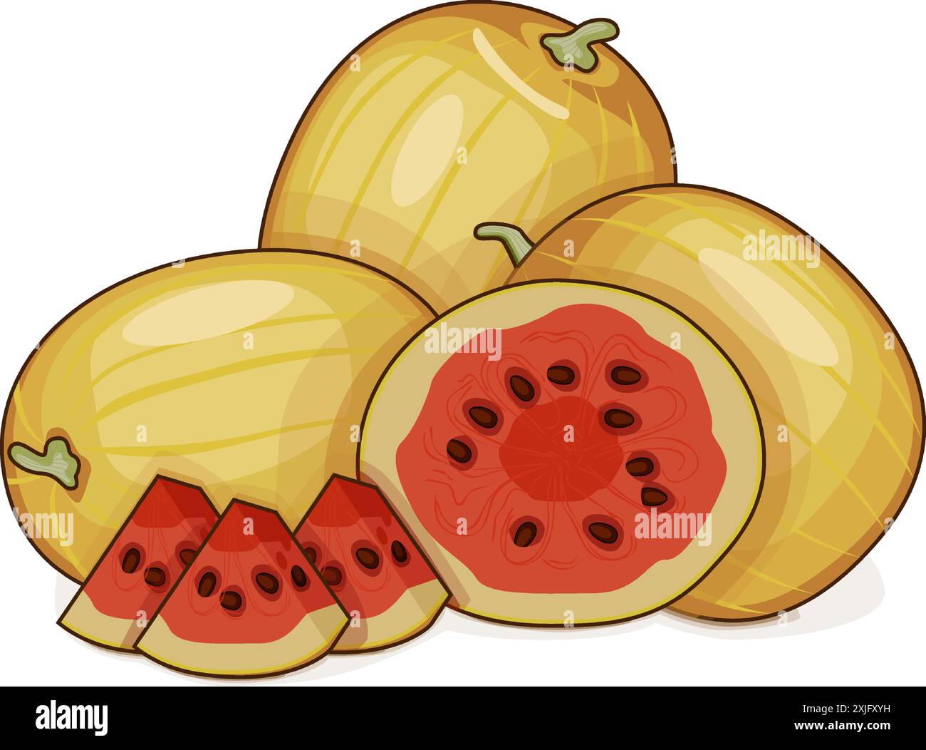 Whole and chopped Faerie watermelon. Citrullus lanatus. Vegetables ...