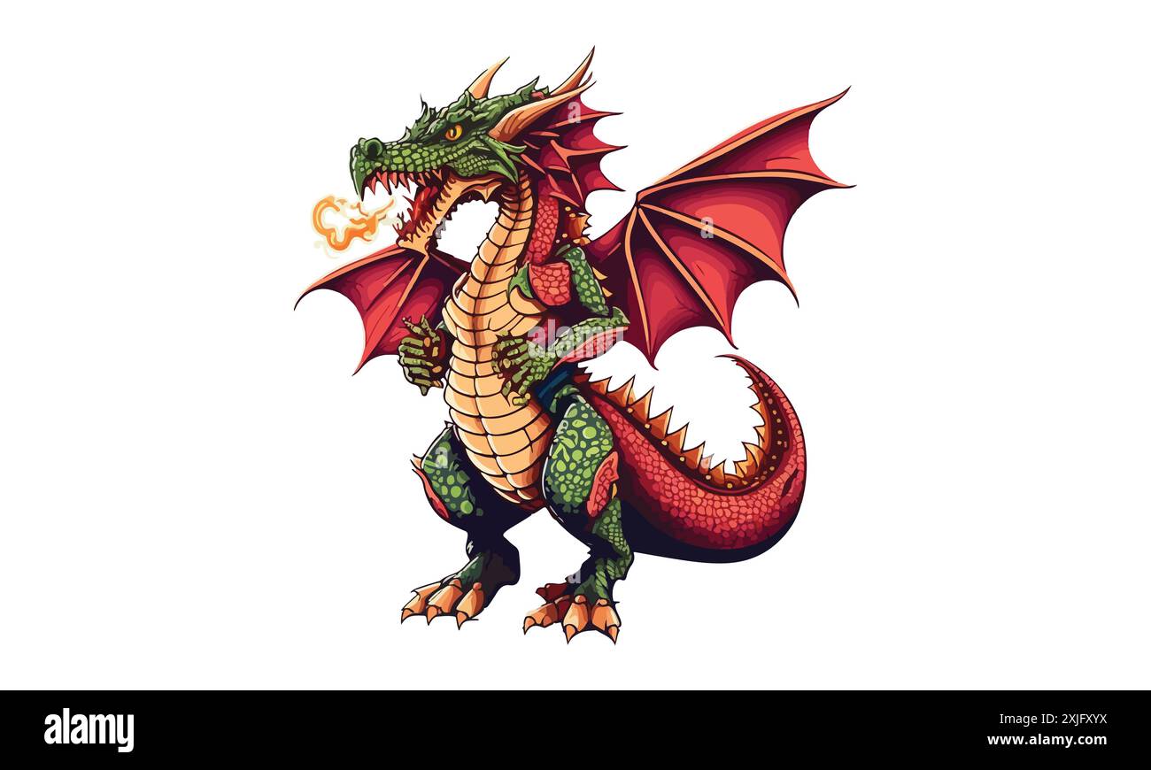 Dragon Full Body Cartoon Vector Illustration Stock Vector Image & Art ...