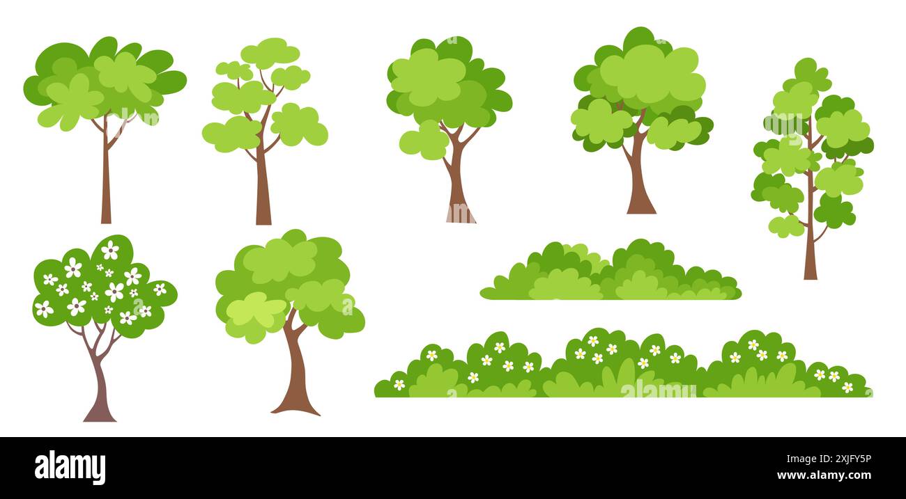 Spring nature leaves bushes Stock Vector Images - Alamy