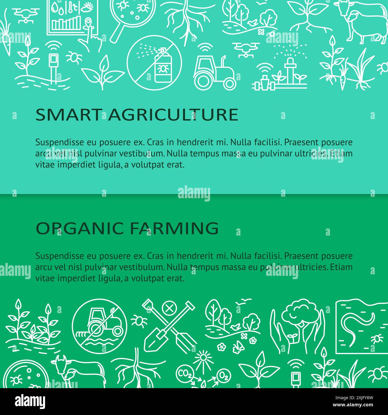 Smart eco agriculture banner template with place for text. Organic ...