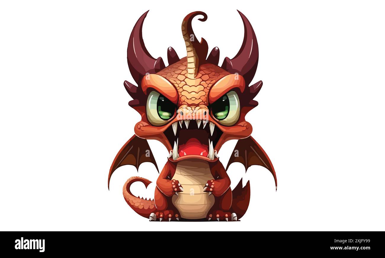 Angry Dragon Vector Illustration Stock Vector Image & Art - Alamy