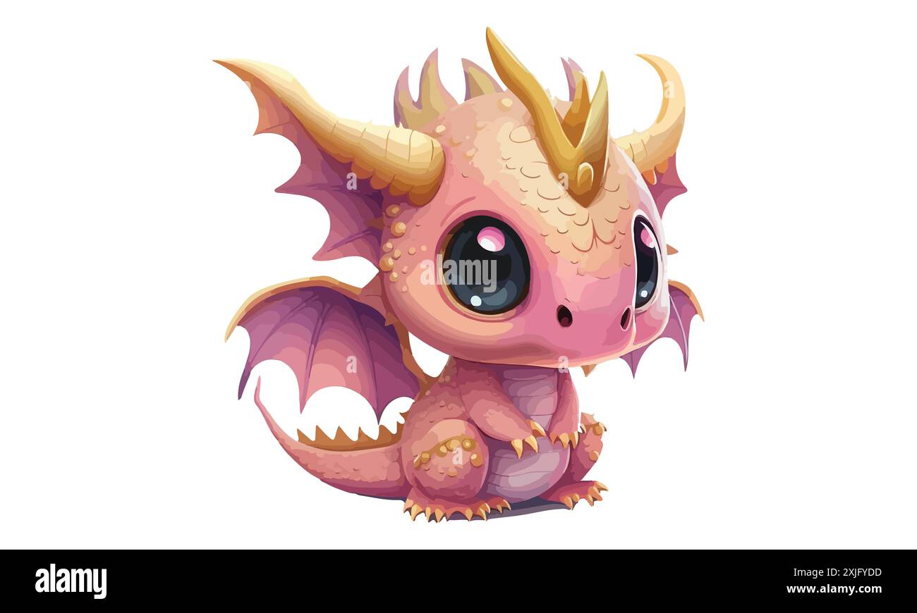 Baby Dragon Vector Illustration Stock Vector Image & Art - Alamy