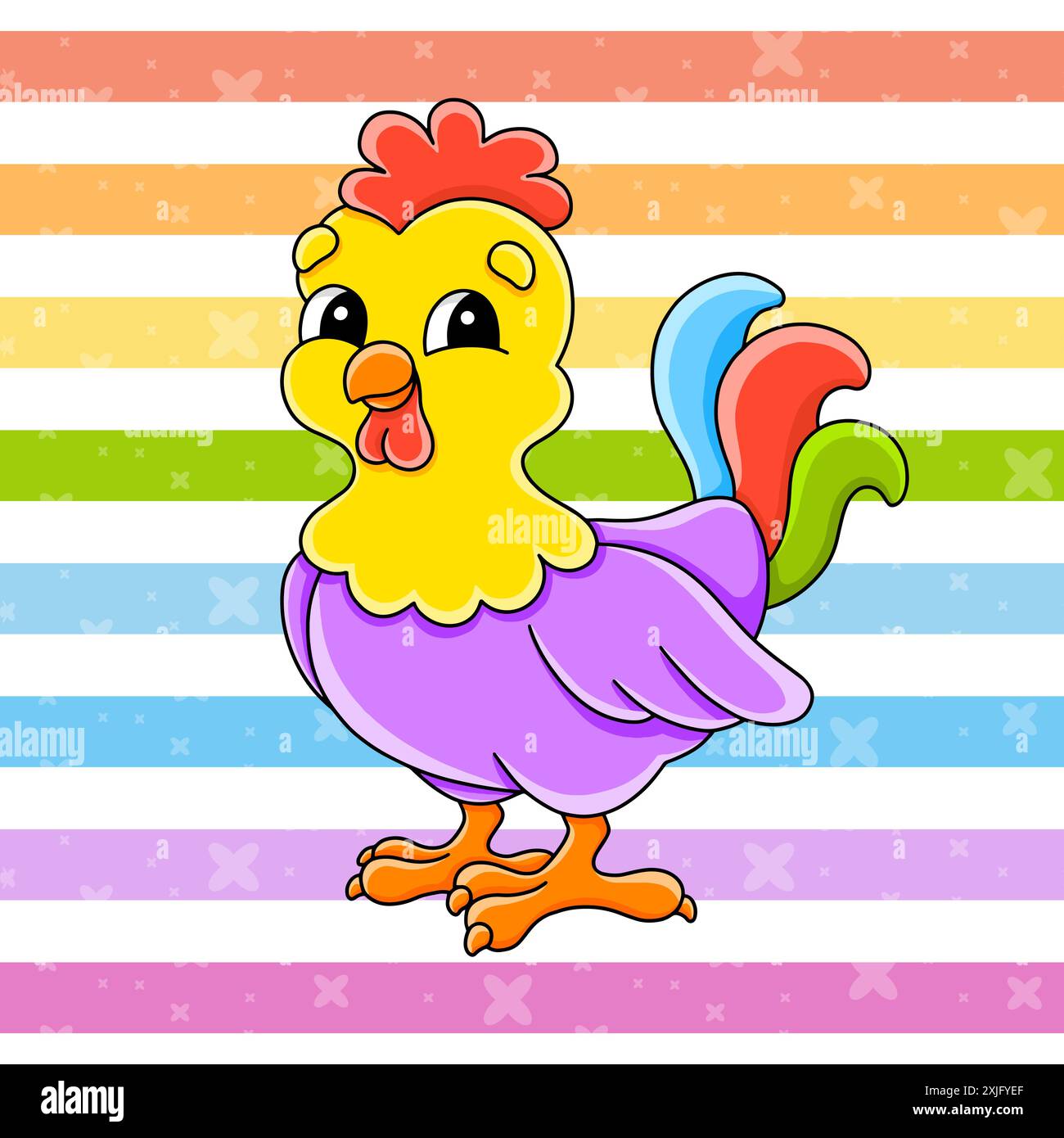 Colorful vector illustration. cartoon character. Isolated on abstract ...