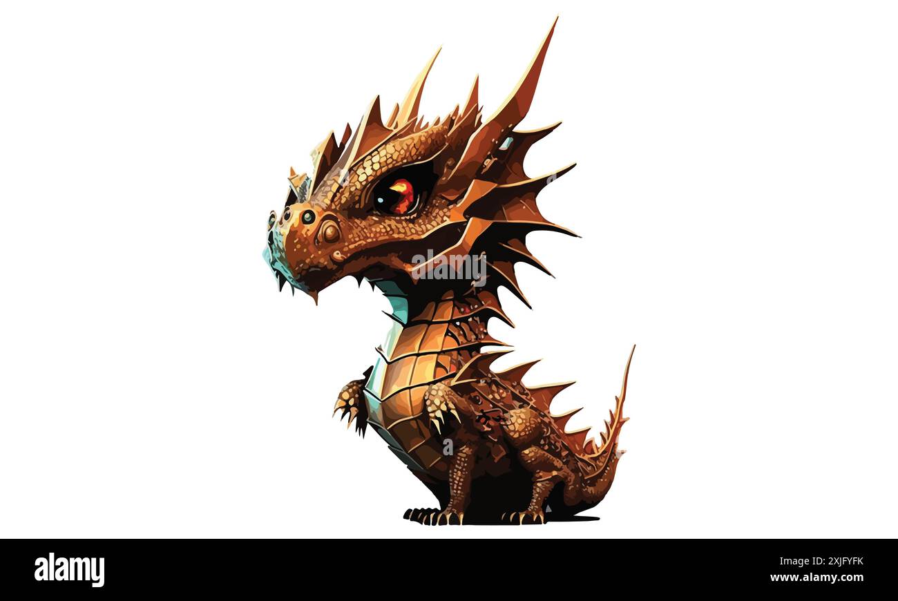 Cartoon Dragon Vector Illustration Stock Vector Image & Art - Alamy