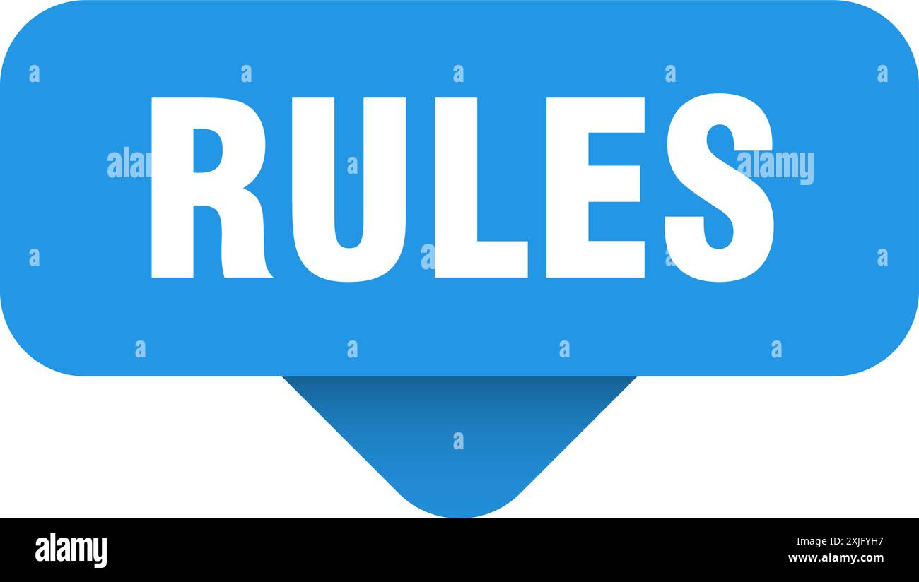 rules sticker. rules sign on transparent background. rectangular button ...