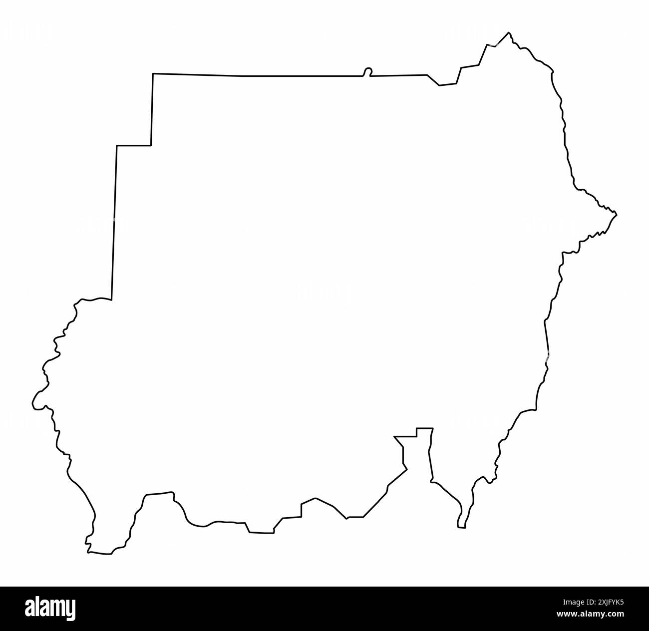 Sudan outline map isolated on white background Stock Vector Image & Art - Alamy