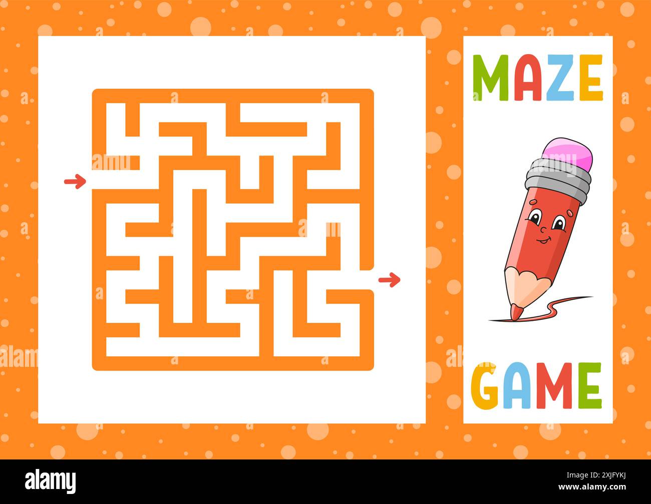 Square maze. Game for kids. Puzzle for children. Happy character ...