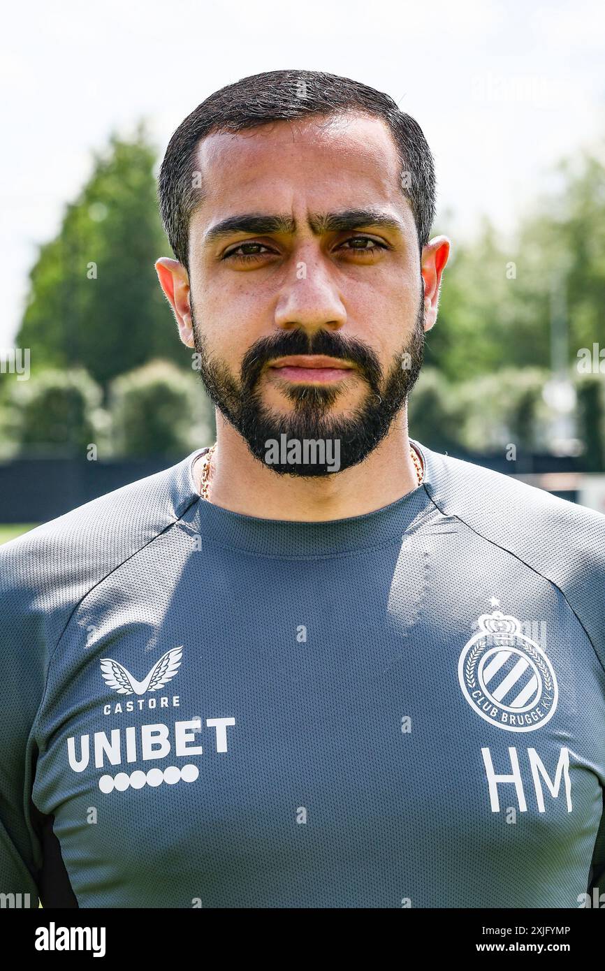Brugge, Belgium. 18th July, 2024. Club's assistant coach Hayk Milkon ...