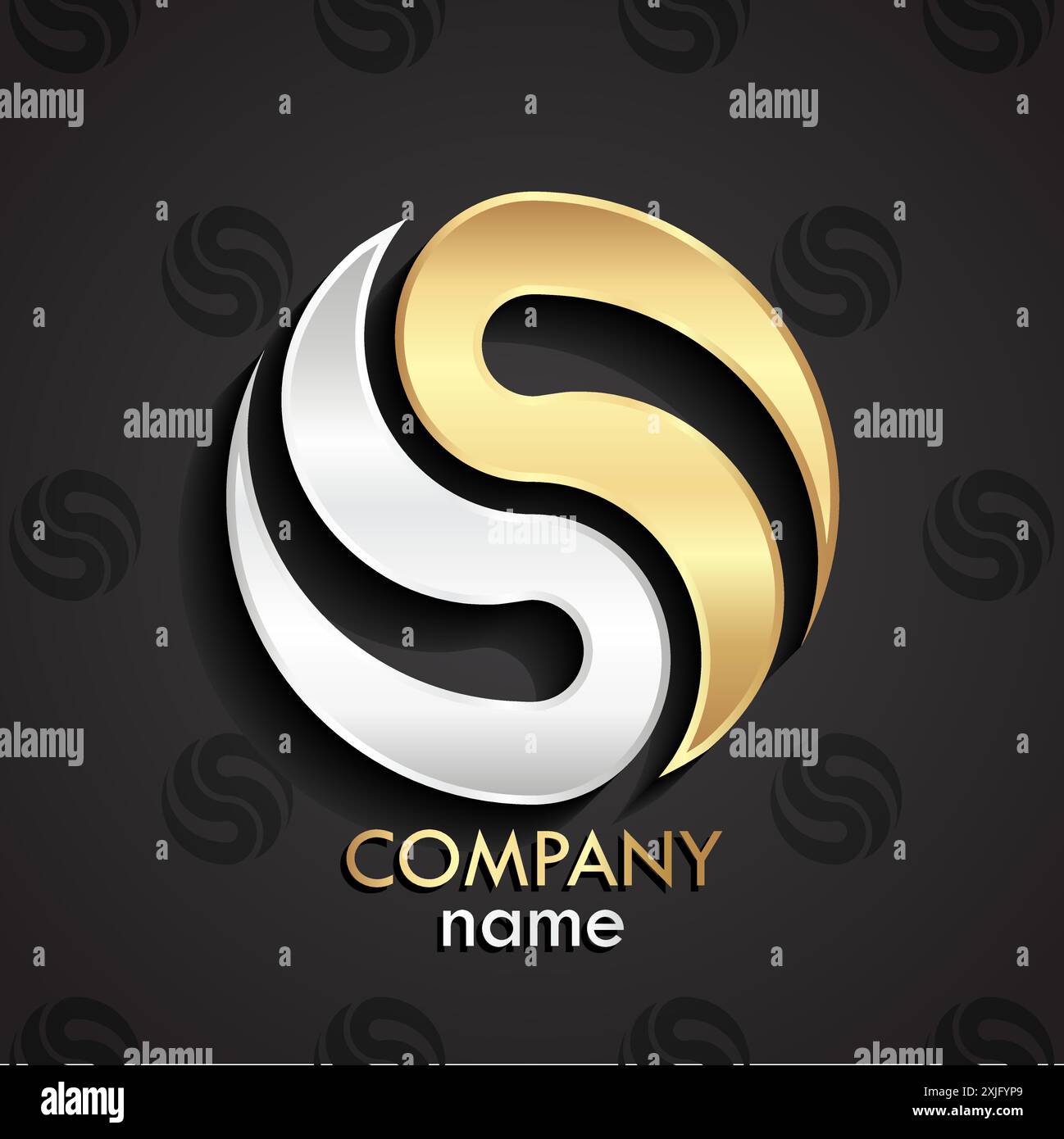 Yin yang symbol gold Stock Vector Images - Alamy