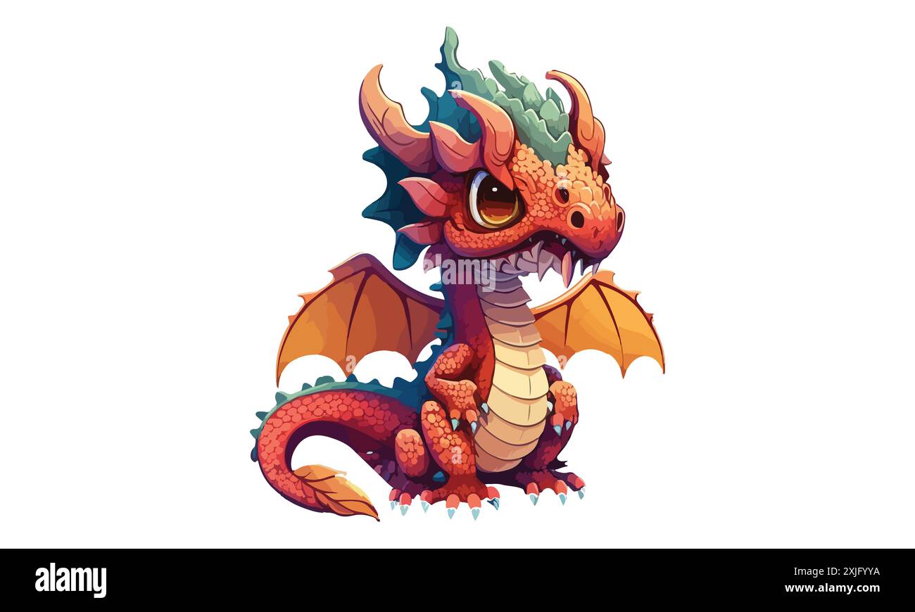 Baby Dragon Vector Illustration Stock Vector Image & Art - Alamy