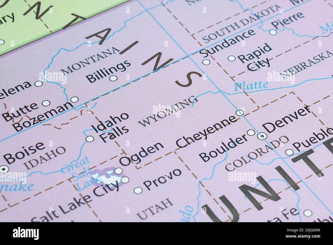 Macro photography of Wyoming state of United States of america ...