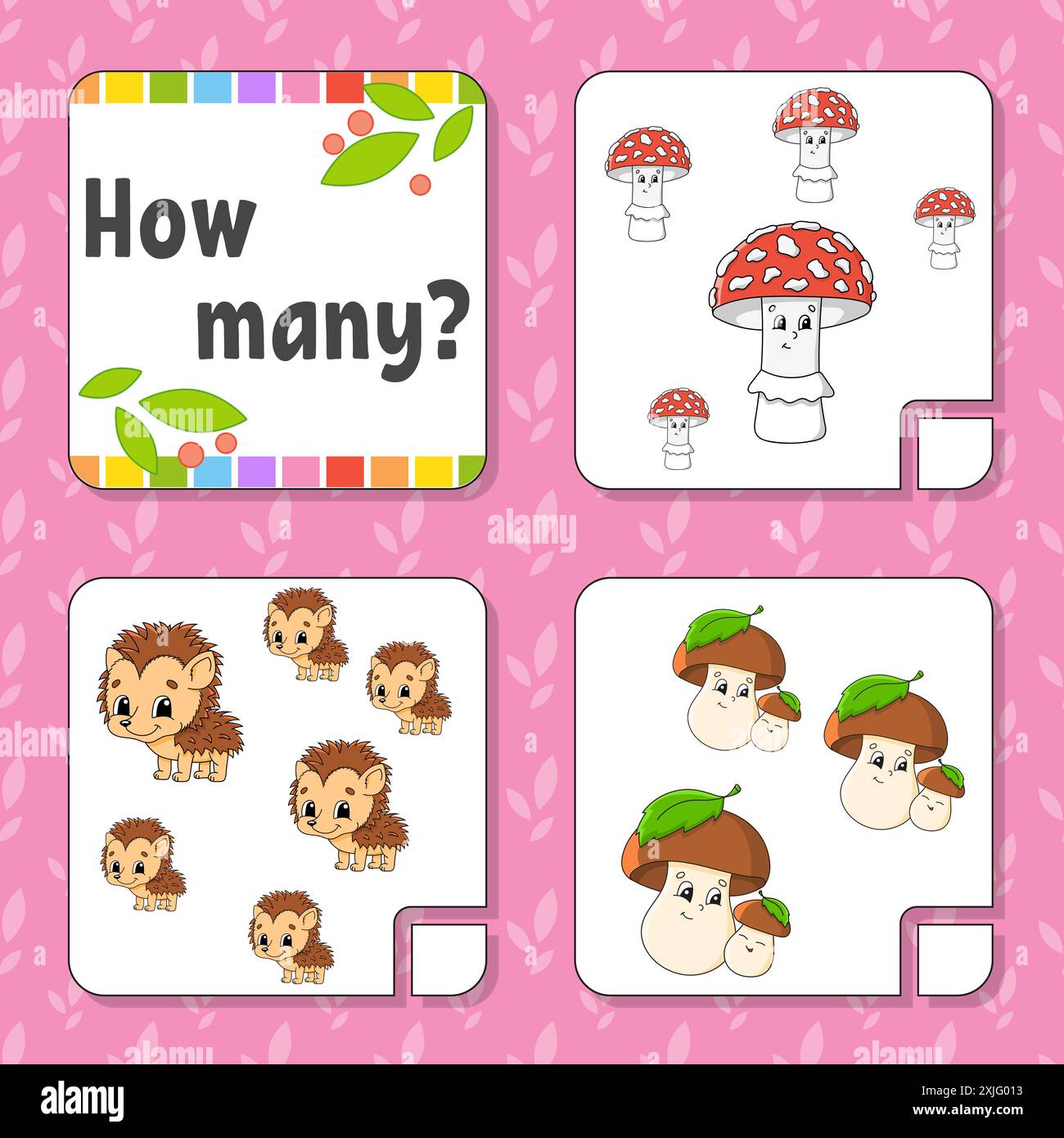 Counting game for children. Happy characters. Learning mathematics. How ...