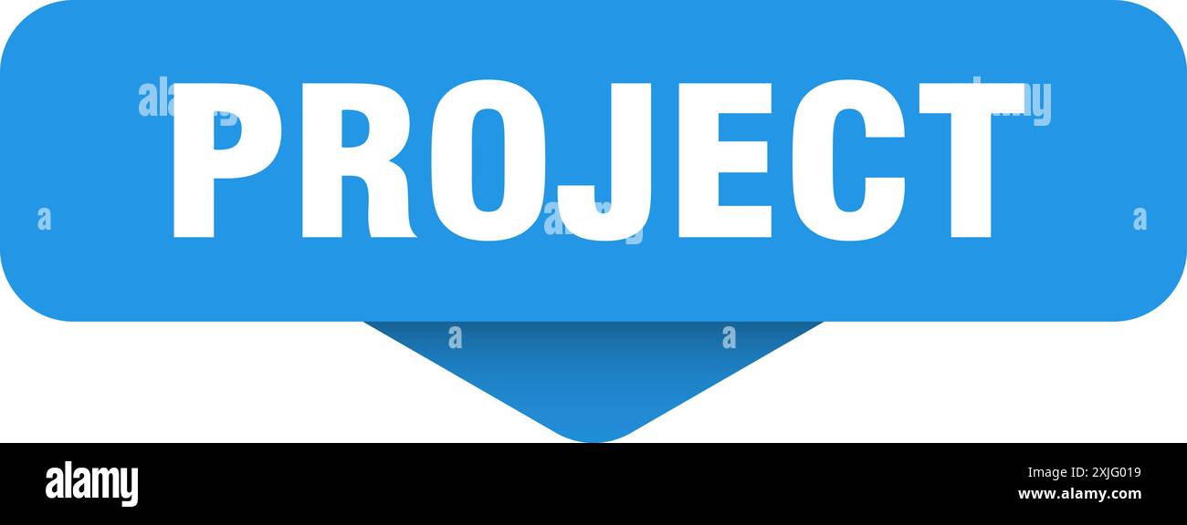 project sticker. project sign on transparent background. rectangular ...