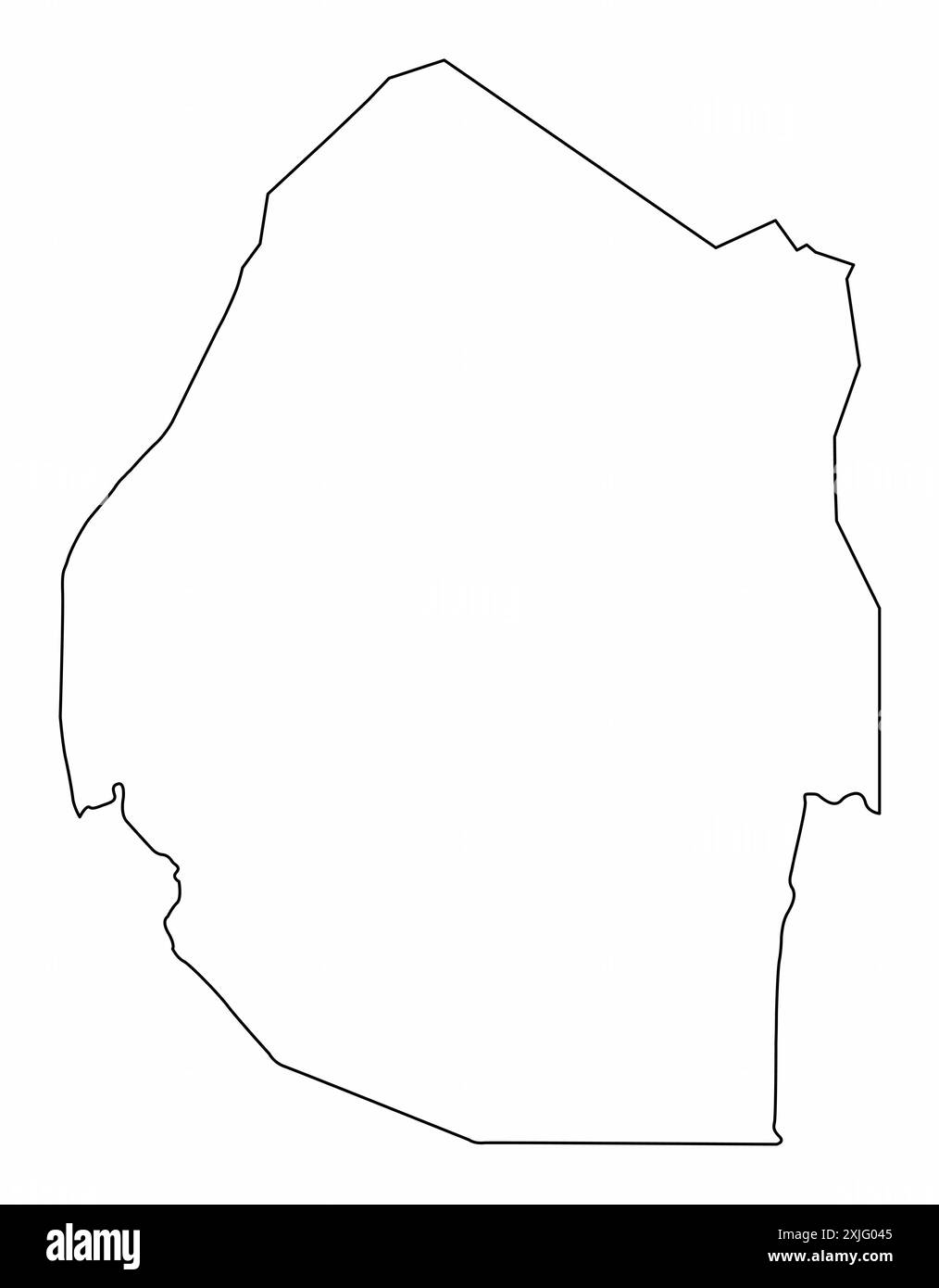 Eswatini outline map isolated on white background Stock Vector Image ...