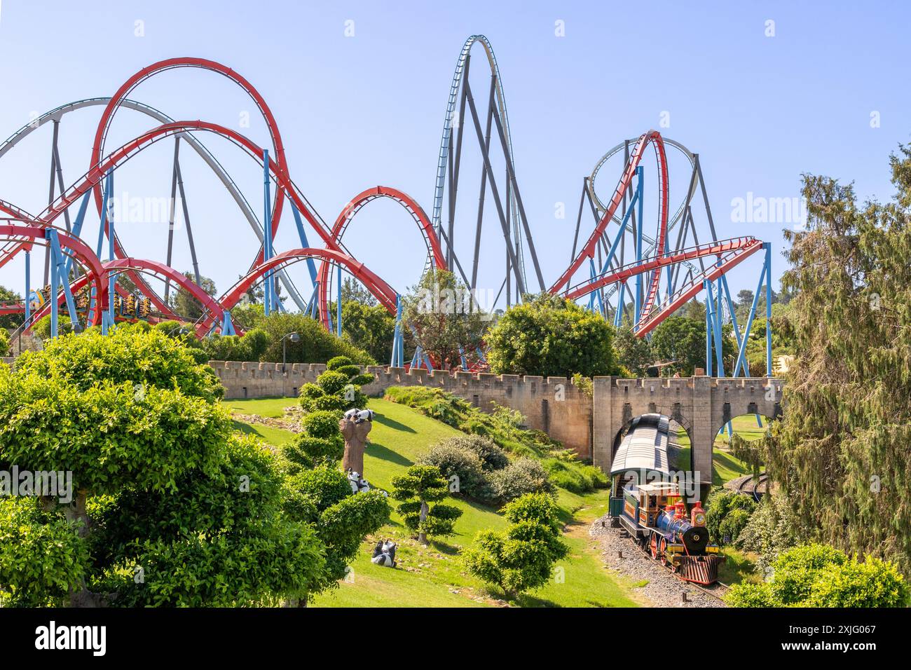 Portaventura, Spain. Amusement park, Portaventura Theme Park on the ...