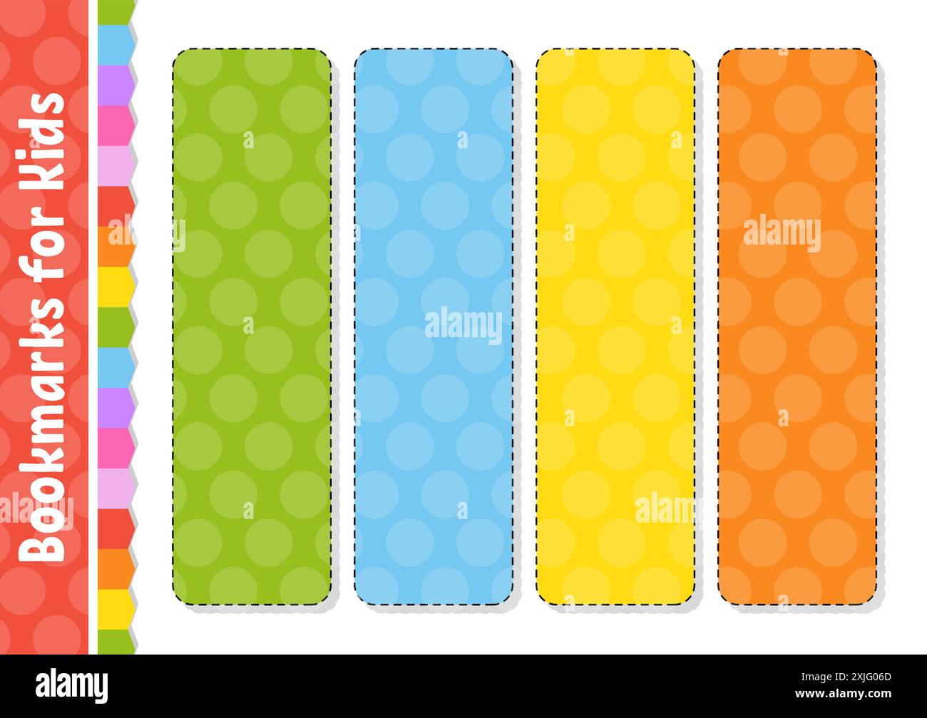 Set of paper bookmarks for books with cute cartoon characters. For kids ...