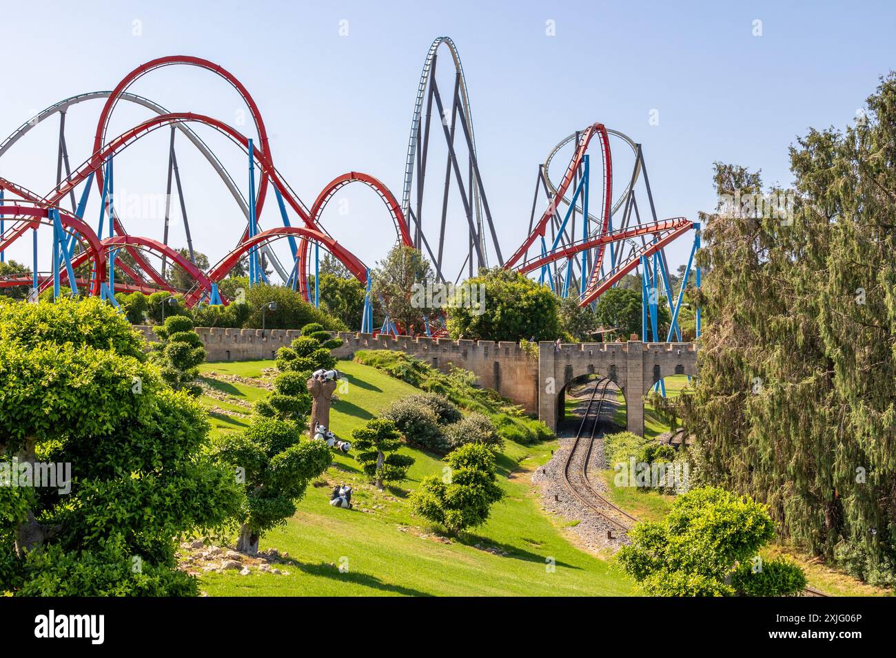 Portaventura, Spain. Amusement park, Portaventura Theme Park on the ...