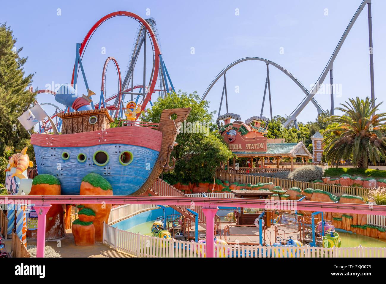 Portaventura, Spain. Amusement park, Portaventura Theme Park on the ...