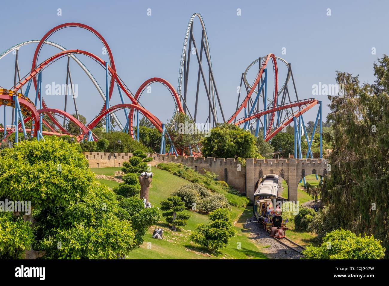 Portaventura, Spain. Amusement park, Portaventura Theme Park on the ...