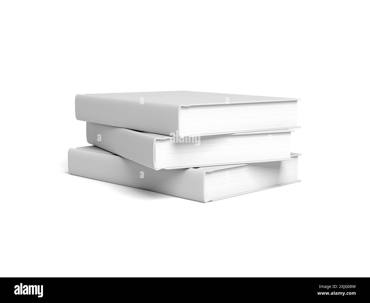 Stack of books isolated on white background. Pile. Blank. Mockup. 3d ...