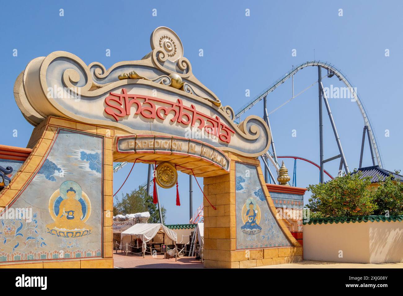 Portaventura, Spain. Amusement park, Portaventura Theme Park on the ...
