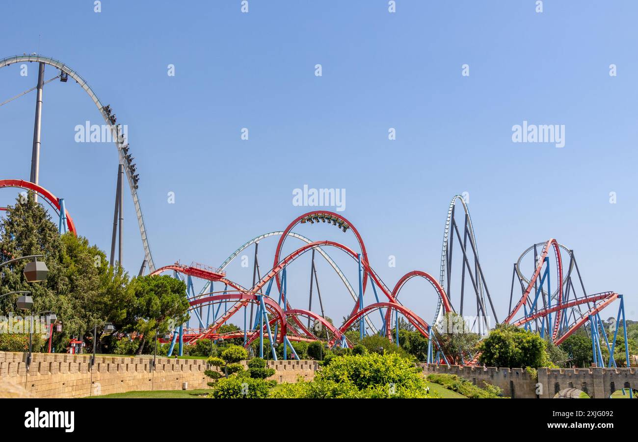 Portaventura, Spain. Amusement park, Portaventura Theme Park on the ...