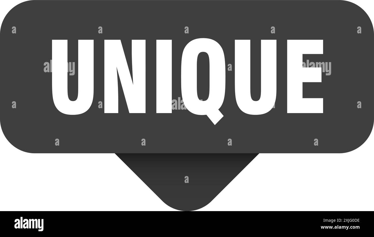 unique sticker. unique sign on transparent background. rectangular ...