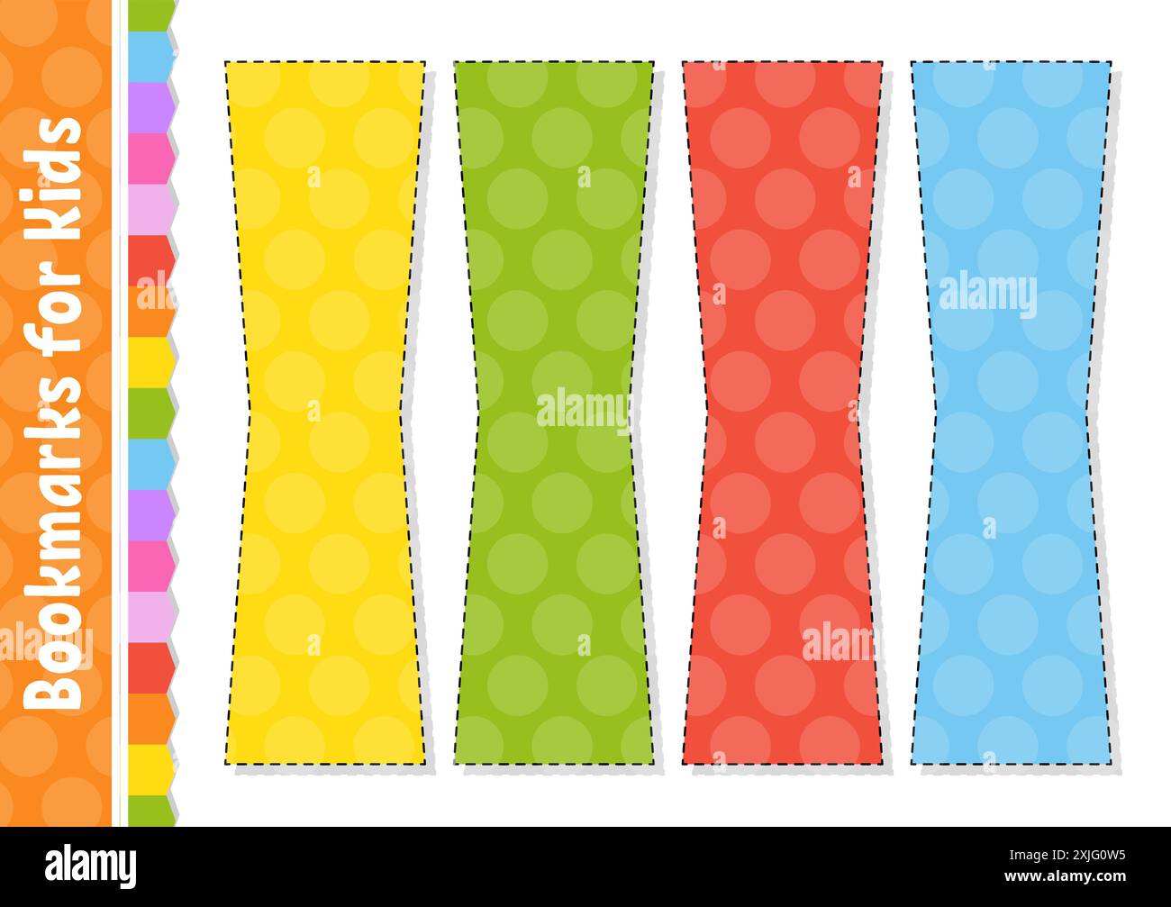 Set of paper bookmarks for books with cute cartoon characters. For kids ...