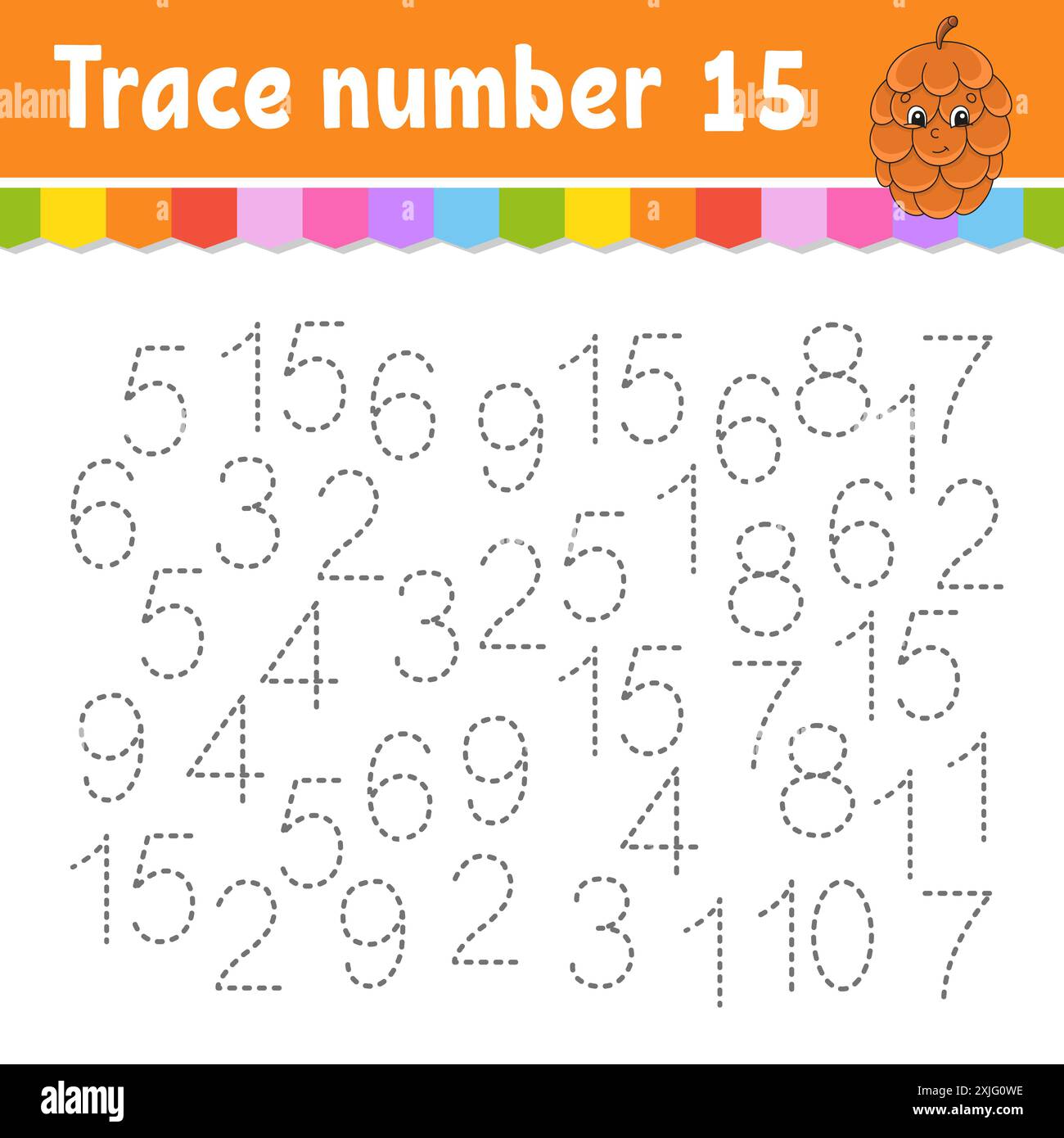 Trace number . Handwriting practice. Learning numbers for kids ...