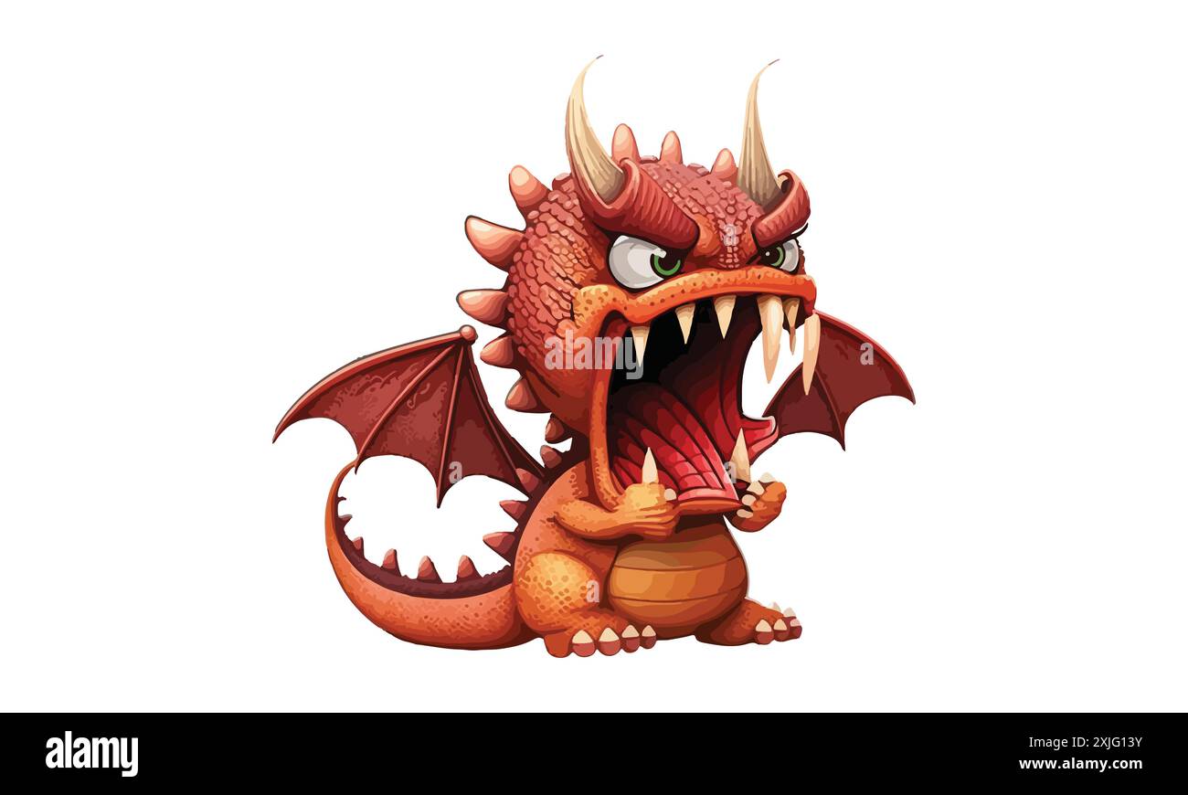 Angry Dragon Vector Illustration Stock Vector Image & Art - Alamy