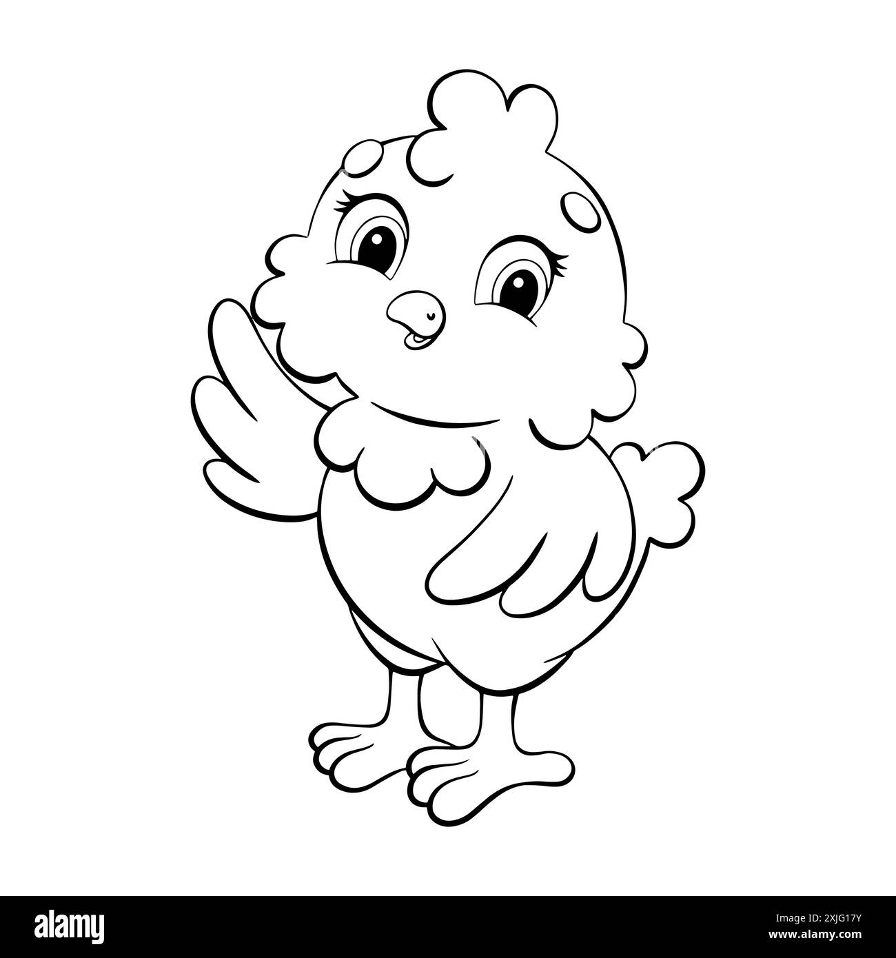 Coloring page for kids. Digital stamp. Cartoon style character. Vector ...