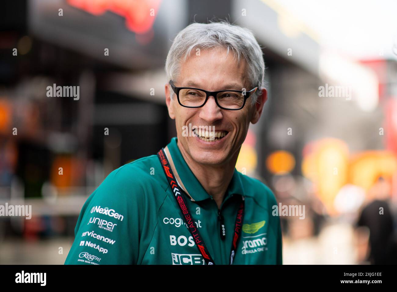 Mike Krack (Aston Martin Aramco Formula One Team, Teamchef) lacht, HUN ...