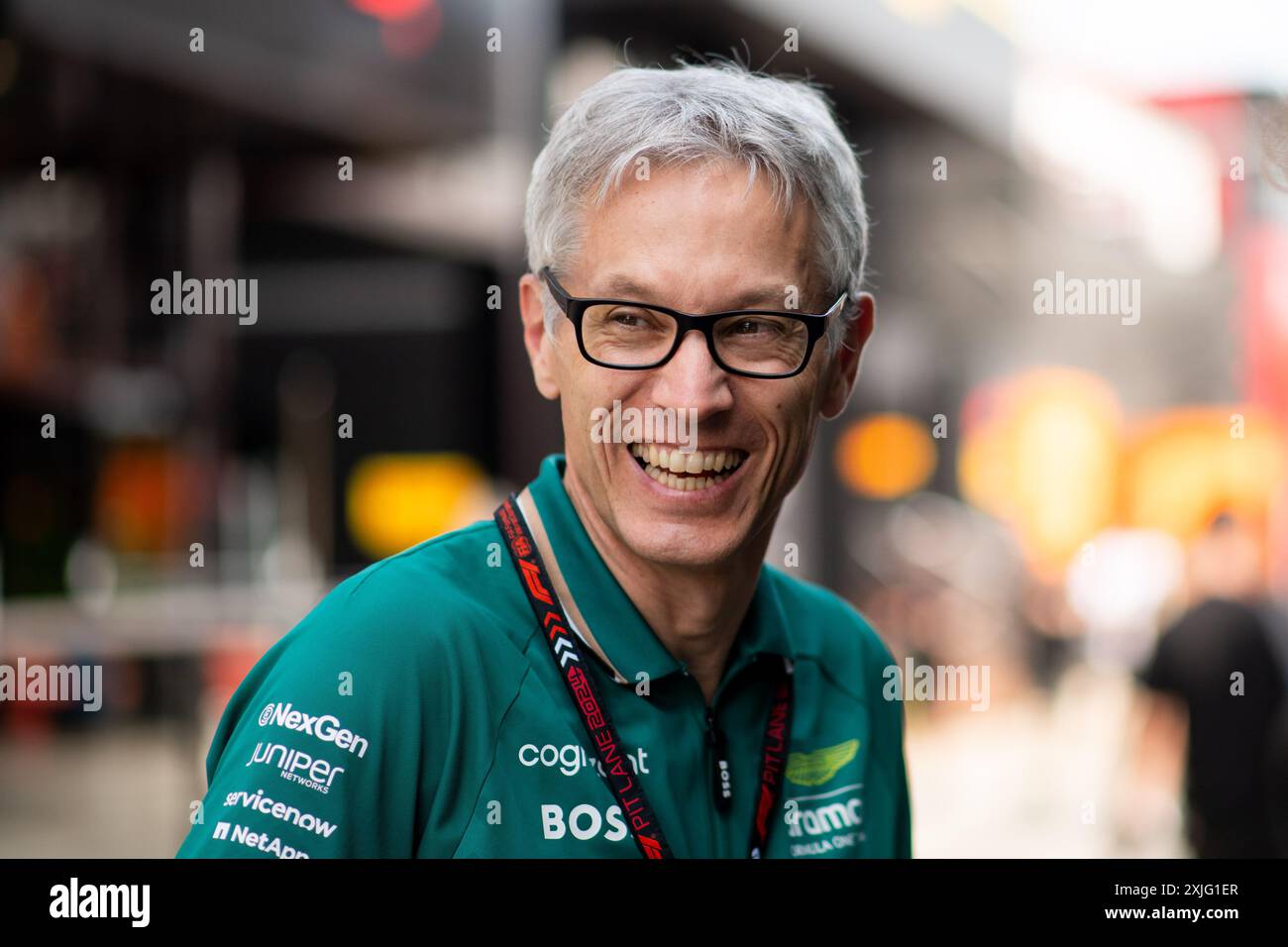 Mike Krack (Aston Martin Aramco Formula One Team, Teamchef) lacht, HUN ...