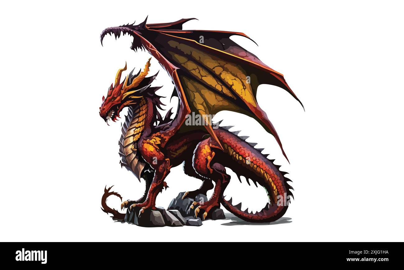 Dragon Full Body Cartoon Vector Illustration Stock Vector Image & Art ...