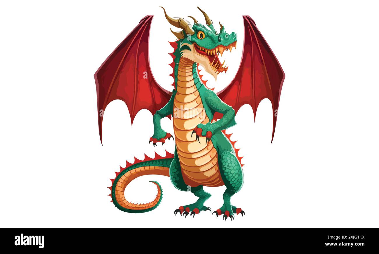 Dragon Full Body Cartoon Vector Illustration Stock Vector Image & Art ...