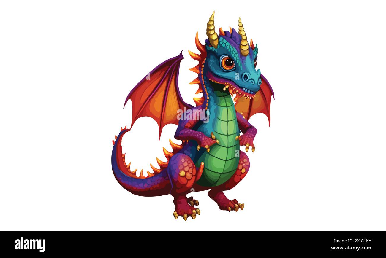 Dragon Full Body Cartoon Vector Illustration Stock Vector Image & Art ...