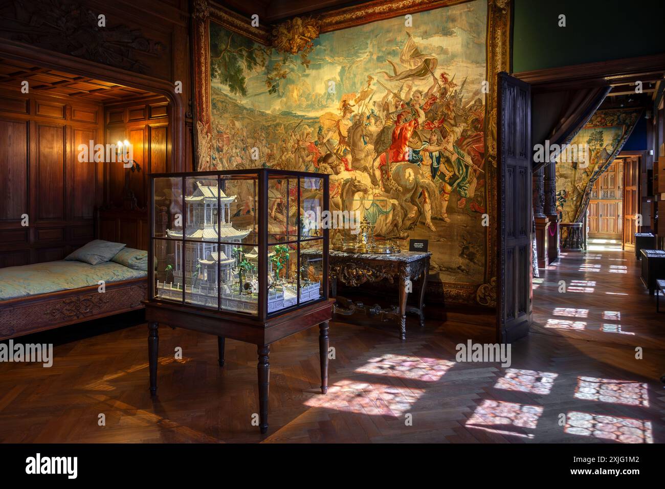 Interior of the Louis XIV room in the Kasteel van Gaasbeek, medieval ...