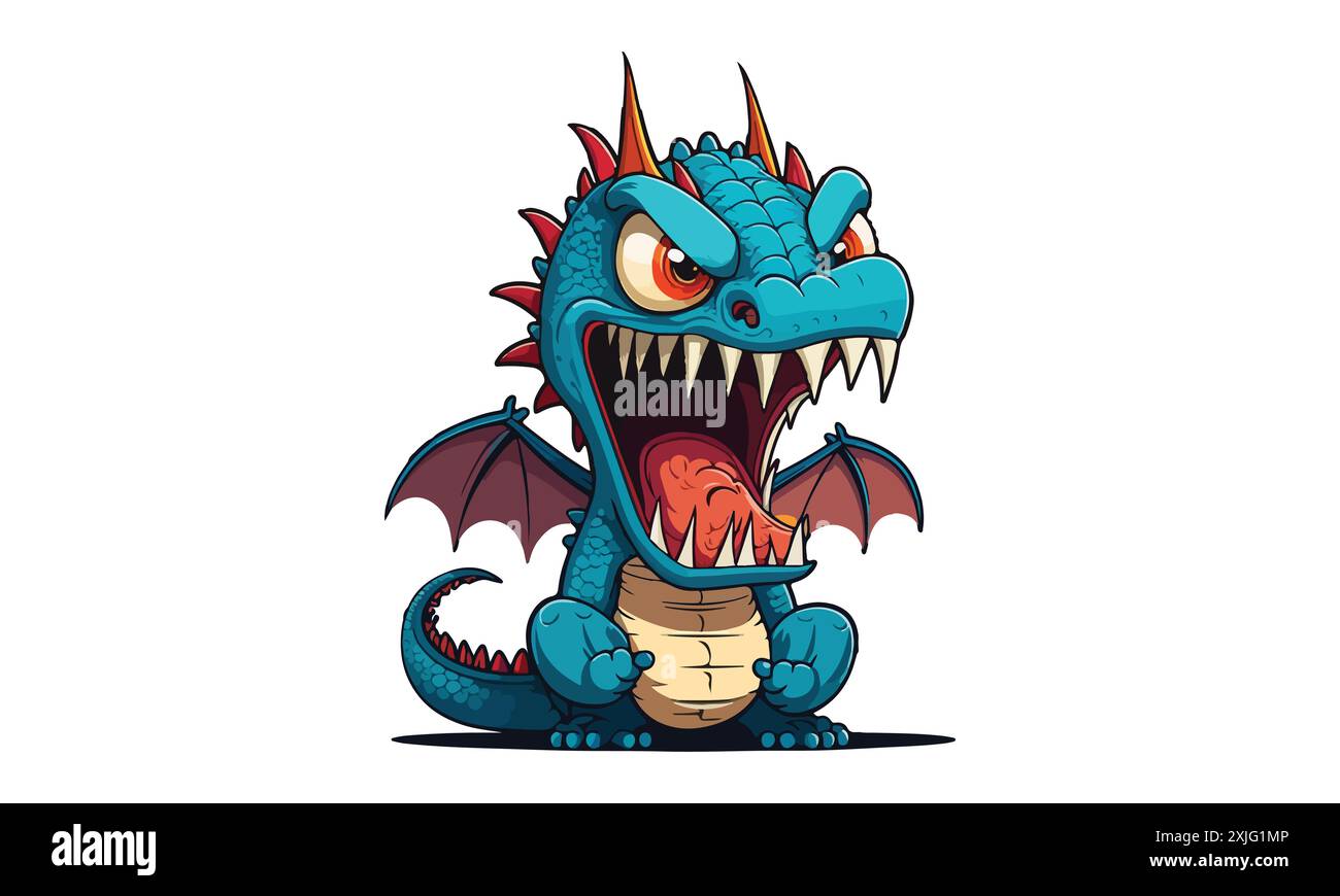 Angry Dragon Vector Illustration Stock Vector Image & Art - Alamy